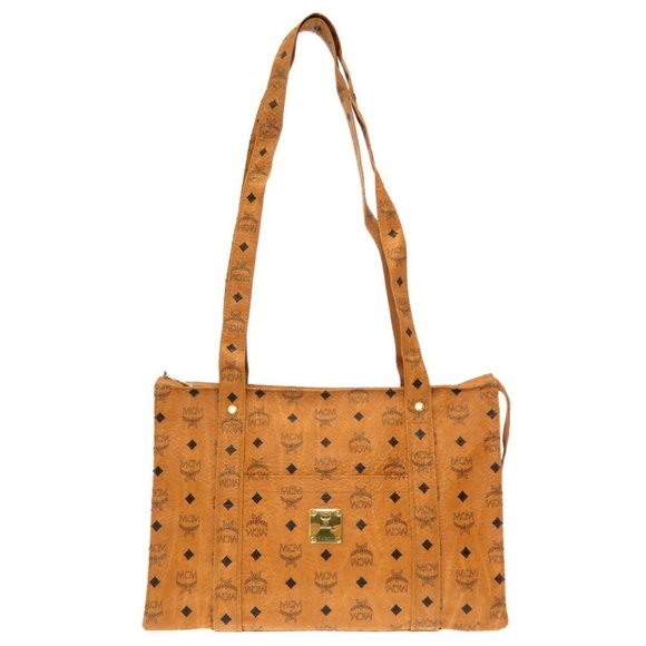 MCM | Bags | Mcm Monogram Pattern Pvc Brown Tote Bag 229 | Poshmark